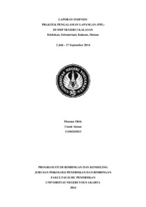 LAPORAN INDIVIDU PRAKTEK PENGALAMAN LAPANGAN (PPL) DI SMP NEGERI 2 KALASAN Kledokan, Selomartani ...